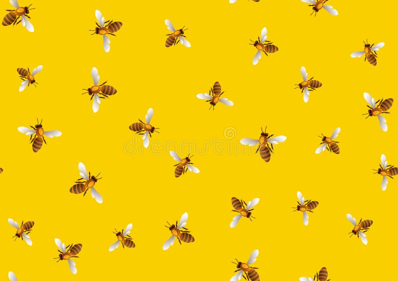 Bee Seamless Pattern Background . Vector Bee Background Stock Vector ...
