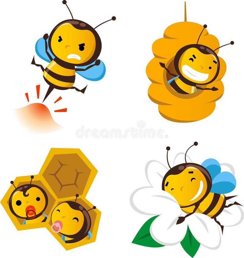Bee set 2 stock illustration. Illustration of chef, cartoon - 46721938