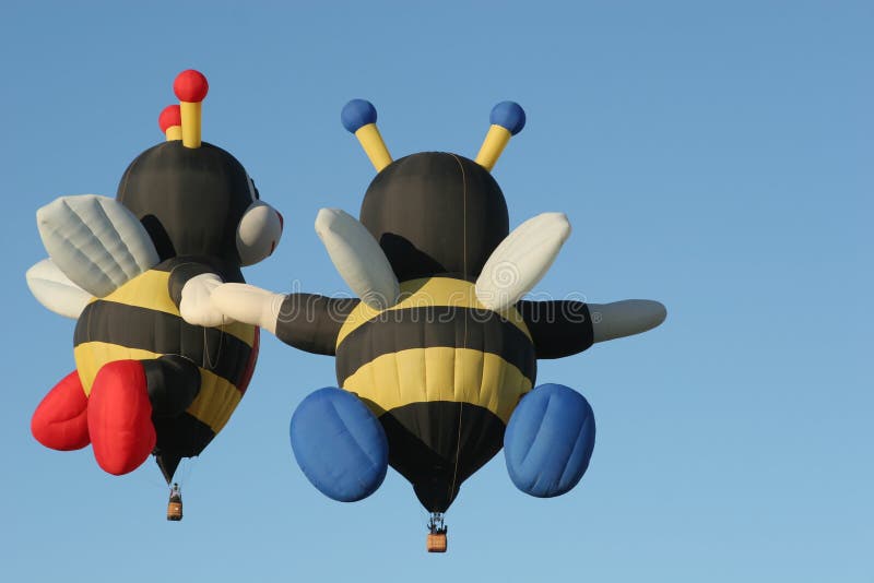Bee shaped hot air balloon stock photo. Image of float - 1525066