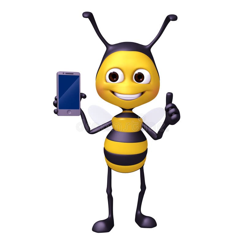 Bee show mobile phone stock illustration. Illustration of wing - 40072058