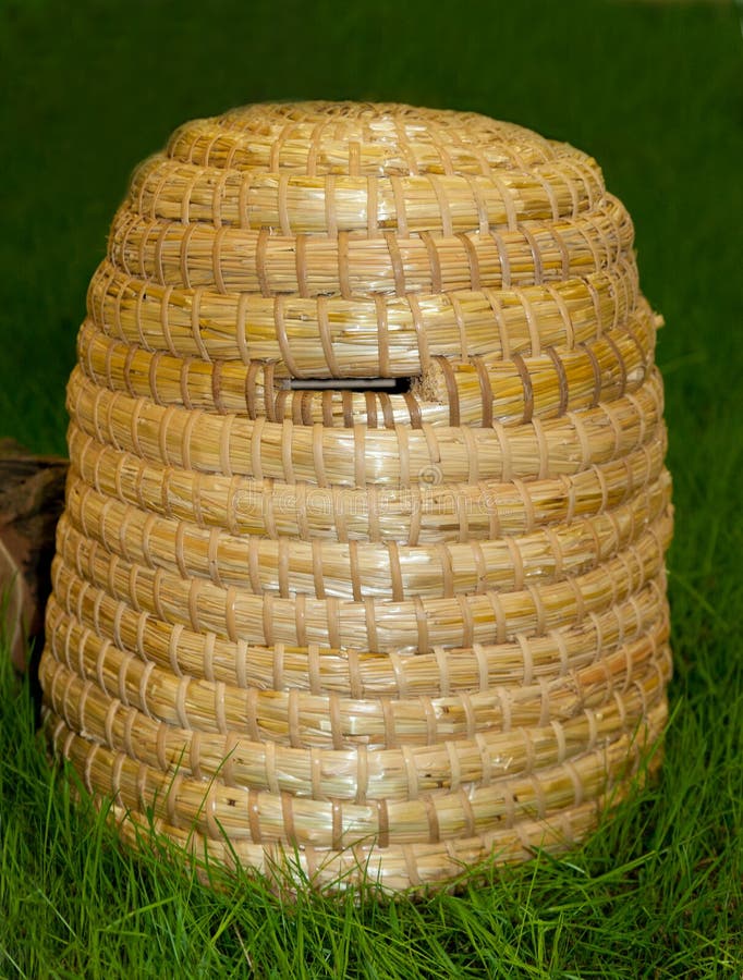 Bee Skep for Honey Production Stock Image - Image of yellow, beige ...