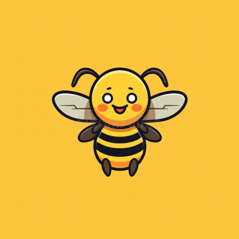 A Bee with a Smile on Its Face. Generative AI Image. Stock Illustration ...
