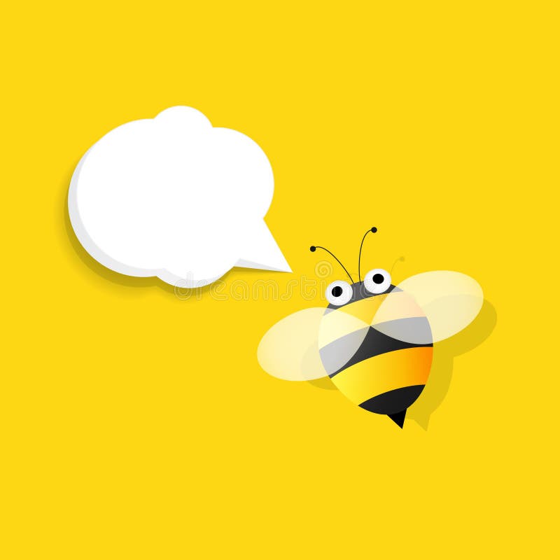 Bee with speech bubble stock vector. Illustration of cute - 33186674