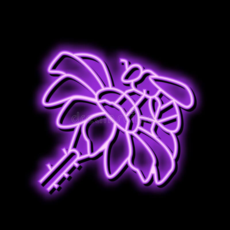 Bee Spring Flower Neon Glow Icon Illustration Stock Vector ...