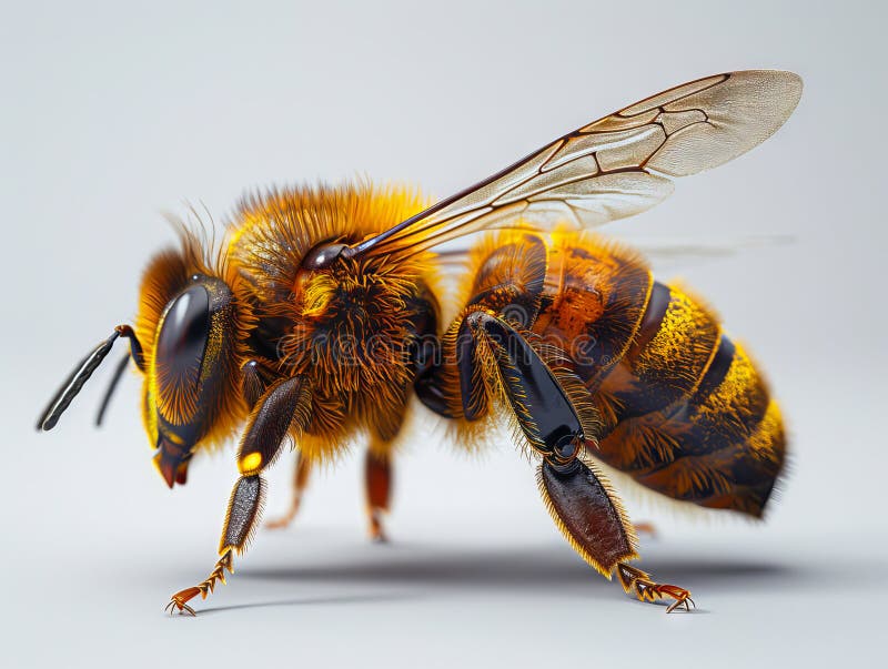 A Bee is Standing on a Gray Surface Stock Image - Image of megachilidae ...