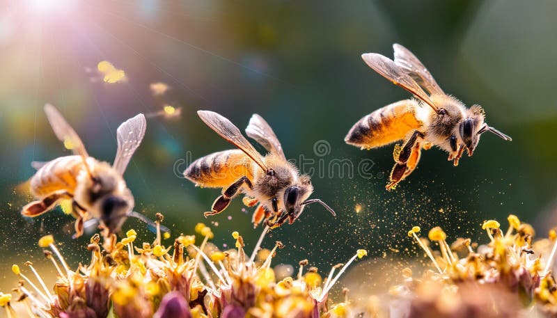 A Bee is Standing on a Surface with a Lot of Glitter Stock Illustration ...