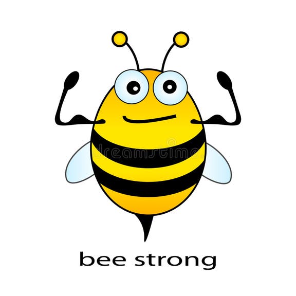 Bee strong stock vector. Illustration of funny, icon - 25609754