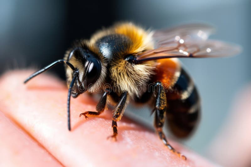 Bee Stung on the Finger Generative Ai Stock Illustration - Illustration ...