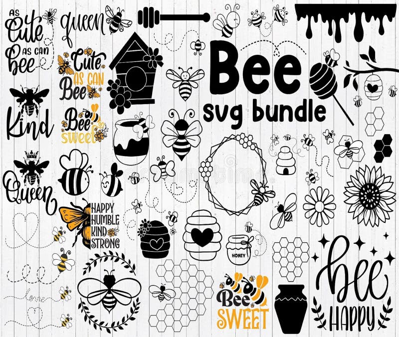 Bee svg bundle stock vector. Illustration of special - 271021936