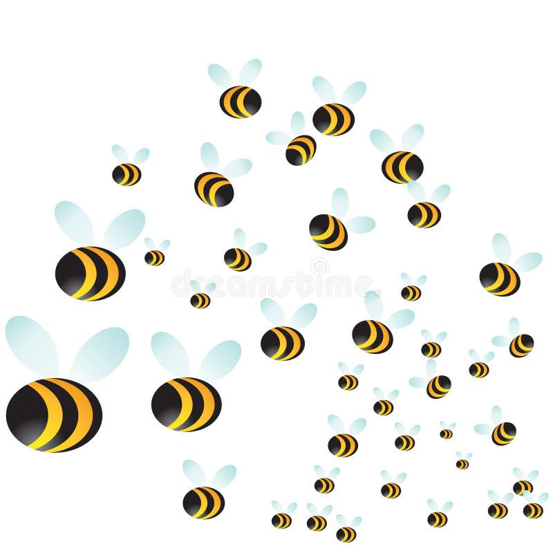 Bee Swarm stock vector. Illustration of insect, clip - 15211676