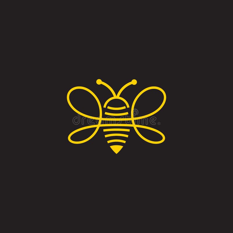 Bee Symbol Thread Linear Design Logo Vector Stock Vector - Illustration ...