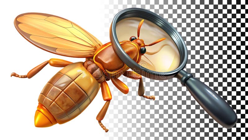Insect Under Magnifying Glass Stock Illustrations – 185 Insect Under ...