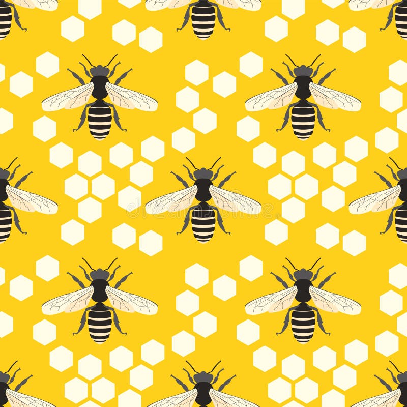 Bee Hive Geometric Seamless Background Stock Illustration ...