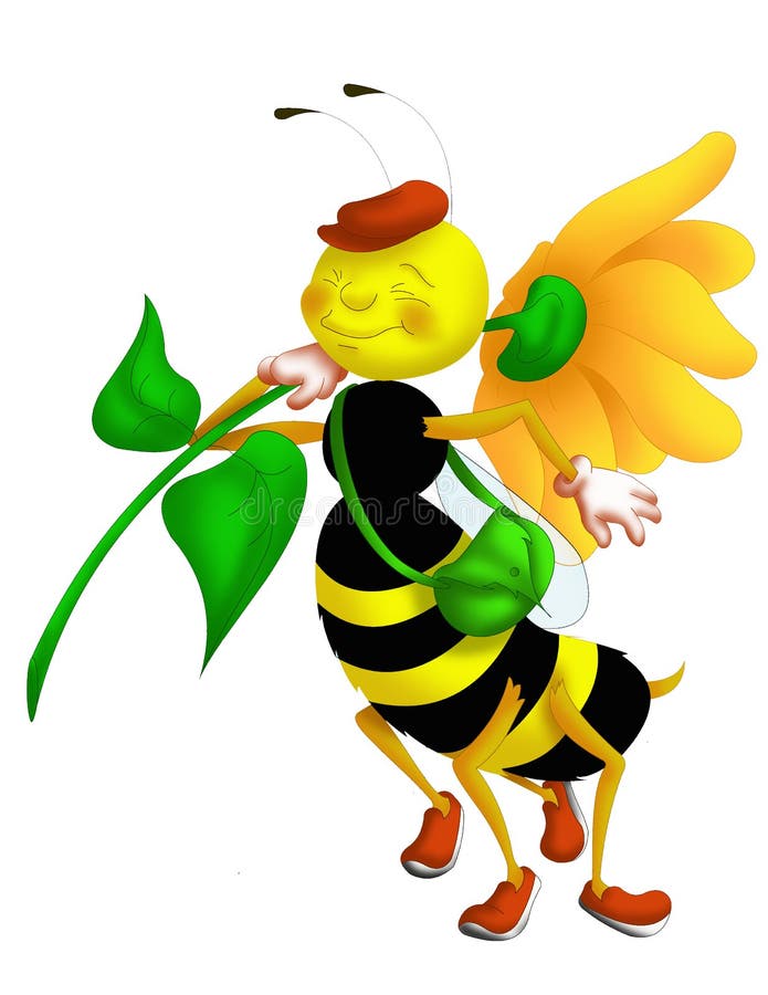 Bee walking stock illustration. Illustration of color - 15590699