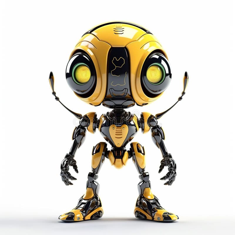 Bee or Wasp Robot, Robotic Insect Isolated Over White Background ...