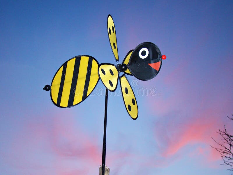 Bee Wind mill stock image. Image of garden, sunset, wind - 79688597