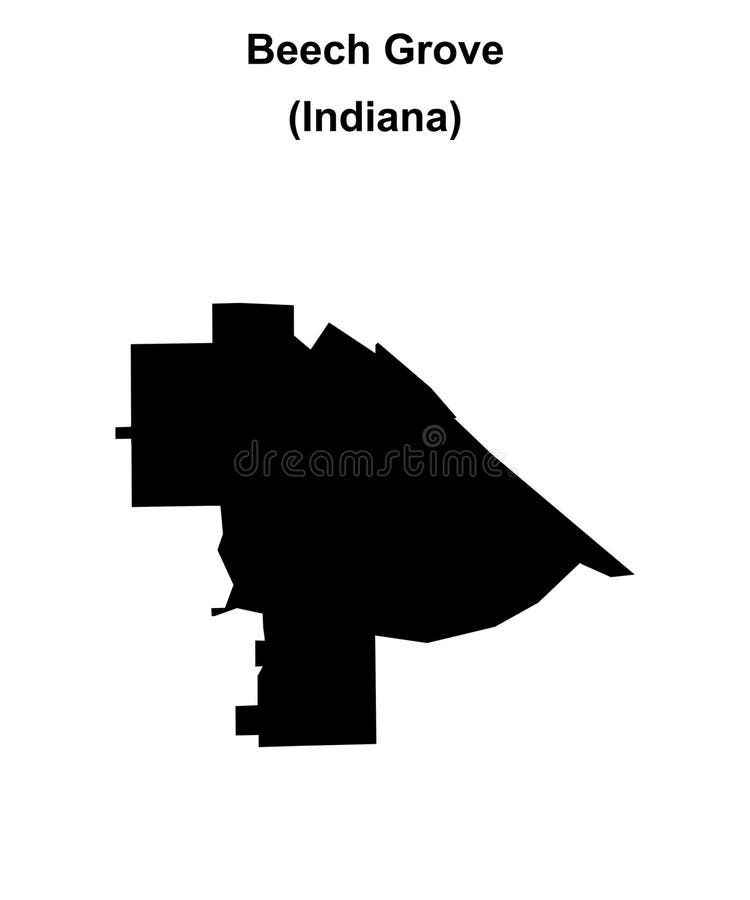 Beech Grove outline map stock vector. Illustration of indiana - 357279613