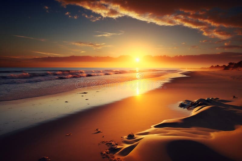 Beech Trees at Golden Hour with Setting Sun in the Background ...