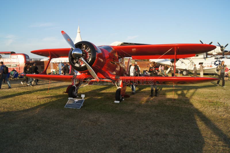 Beechcraft D17-5 Staggerwing Plane Editorial Stock Image - Image of ...