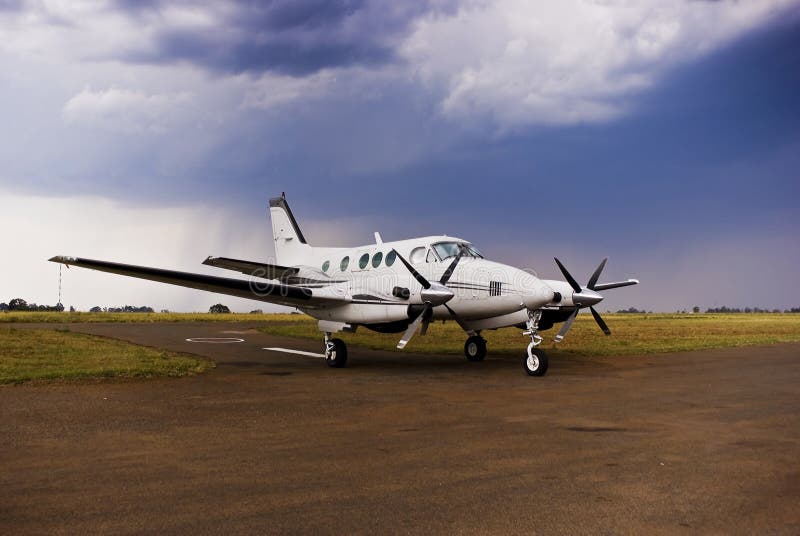Beechcraft King Air E90 - Full Aircraft Stock Photo - Image of runway ...