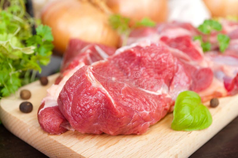 Fresh Butcher Block Raw Beef for Steak House Stock Image - Image of ...