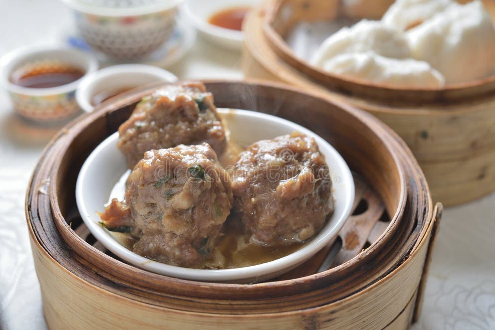 Beef ball dim sum stock image. Image of chopstick, traditional - 109338423