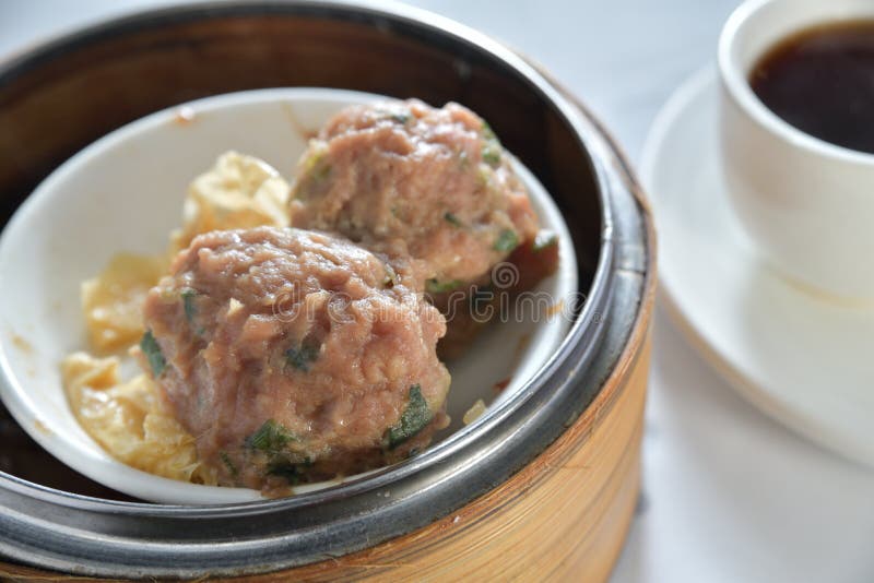 Beef ball dim sum stock photo. Image of pieces, four - 242270892