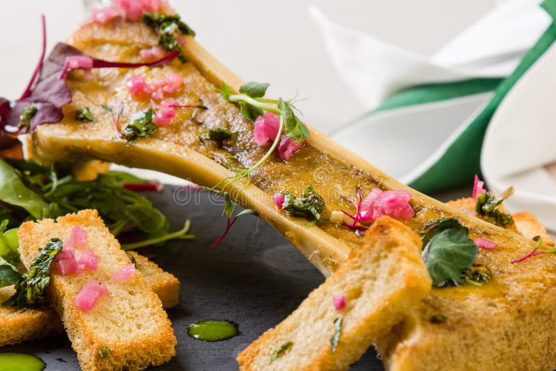 Beef bone marrow stock image. Image of dish, beef, bone - 104837181