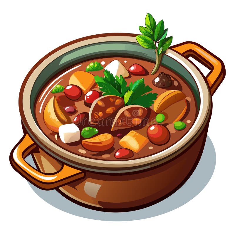 Beef Bourguignon Meat Stew stock vector. Illustration of forecast ...