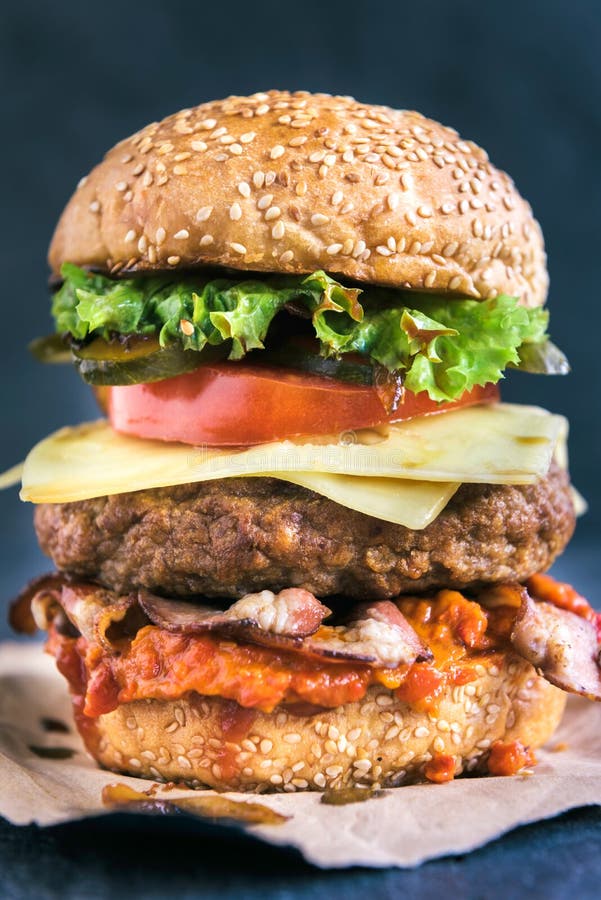 Beef burger stock photo. Image of cheeseburger, conceptual - 35544952