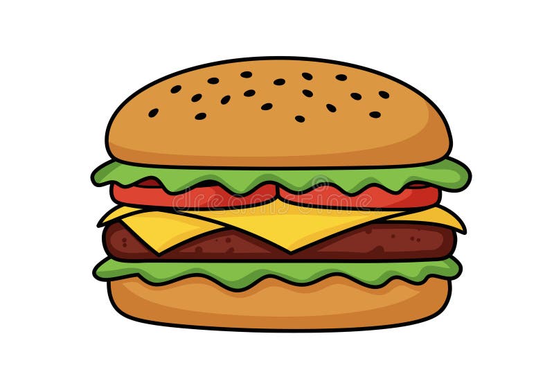 Beef burger clipart stock vector. Illustration of lunch - 367511018