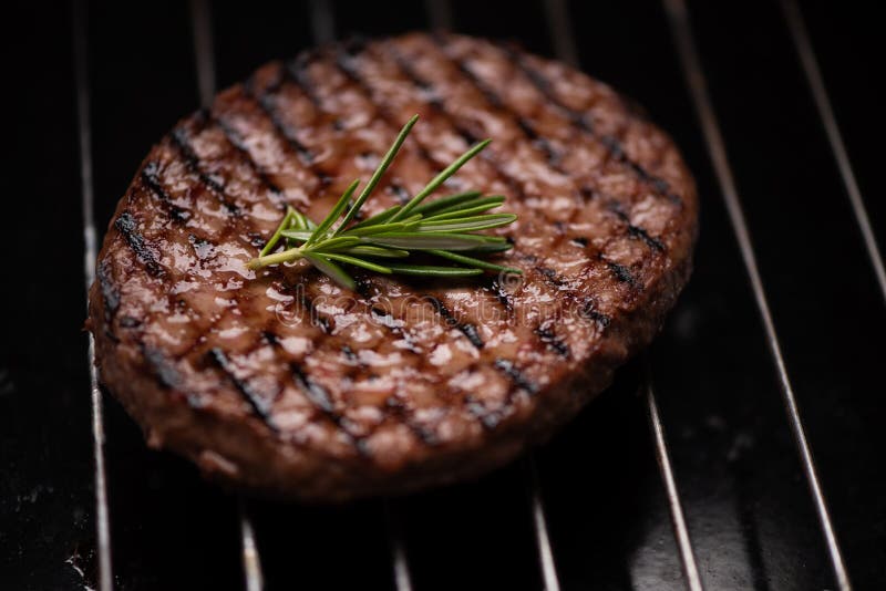 A Beef Burger Grill Cooking Stock Photo - Image of cuisine, dinner ...