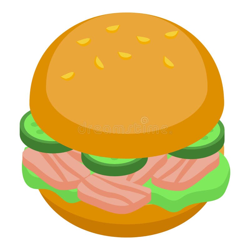 Beef Burger Icon Isometric Vector. American Food Stock Vector ...