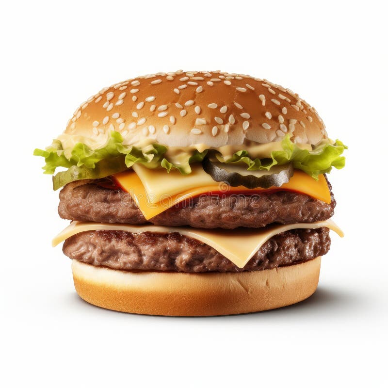 Beef Burger Isolated. Illustration AI Generative Stock Illustration ...