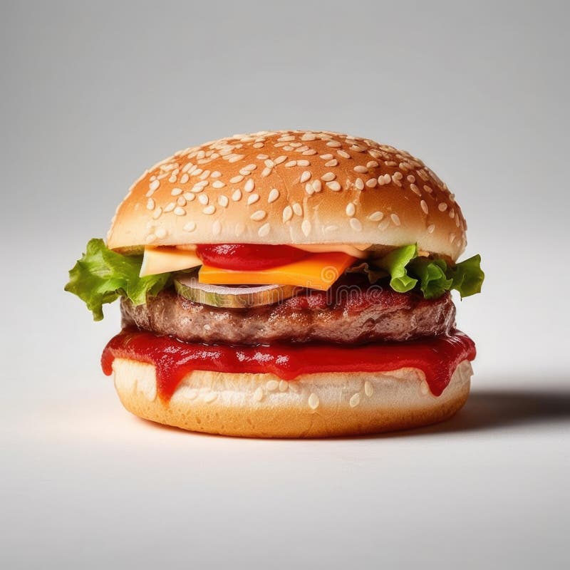 Beef Burgers on Wooden Plate Stock Illustration - Illustration of snack ...