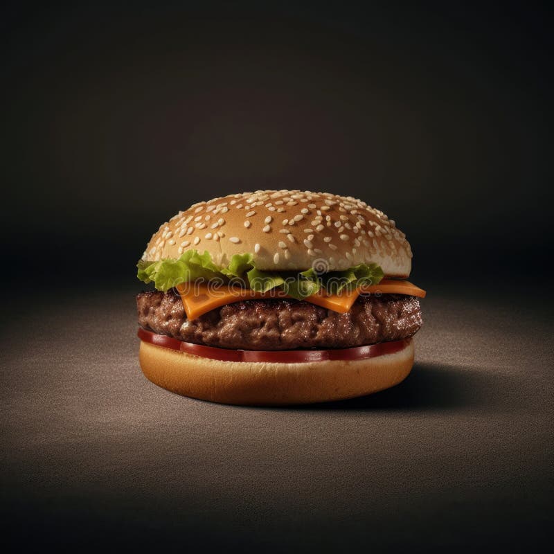 Beef Burgers on Wooden Plate. Generative AI. Stock Illustration ...