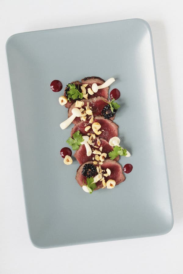 Beef Carpaccio Plated Starter Stock Image - Image of plated, time: 61846967