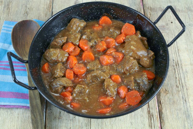 Beef and carrot cooked stock image. Image of stewed - 164672539