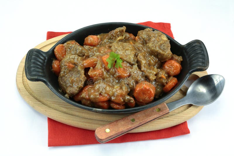 Beef and carrot cooked stock photo. Image of green, gravy - 164674234