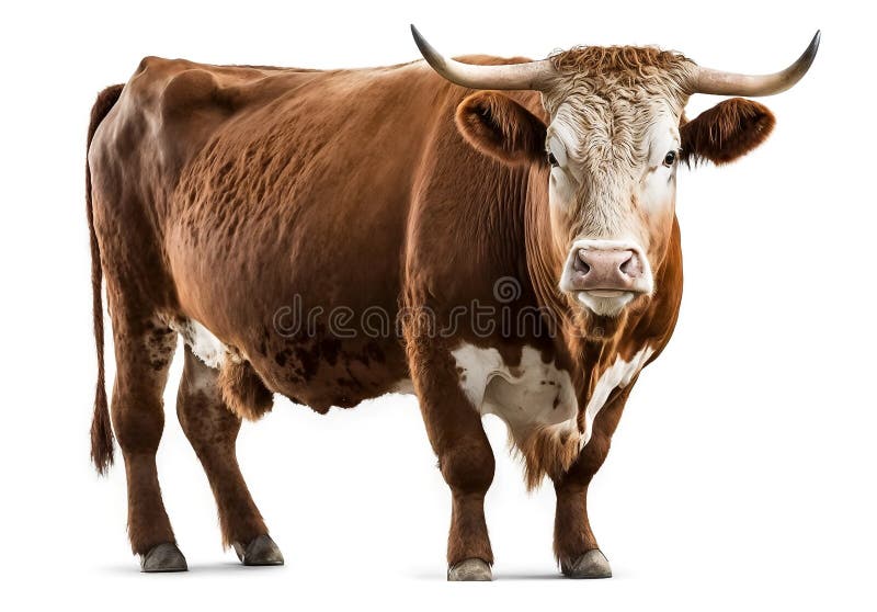 Beef Cattle. Bull Isolated on White Background Stock Illustration ...