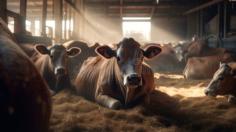 Beef Cattle Farming and Large Group of Cows , Generated Ai Image Stock ...
