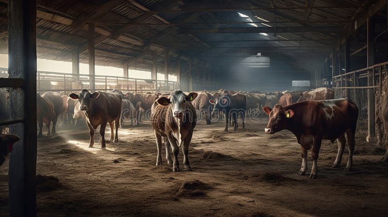 Beef Cattle Farming and Large Group of Cows , Generated Ai Image Stock ...