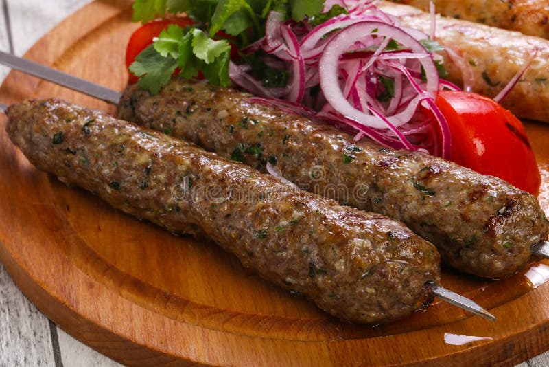 Beef and chicken kebab stock photo. Image of meal, dinning - 137337486