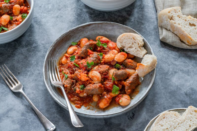 Beef Chipolatas and Bean Casserole Stock Image - Image of chipolatas ...