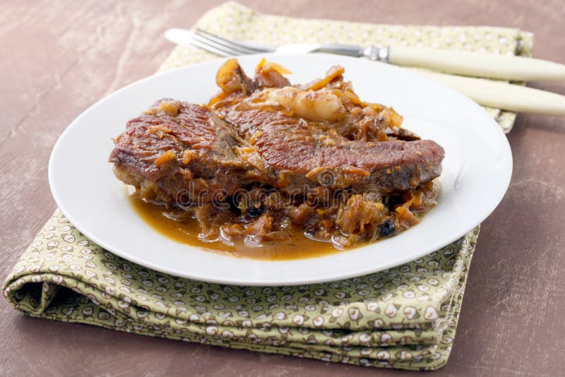 Beef chops stock photo. Image of portion, cooked, gravy - 30288018