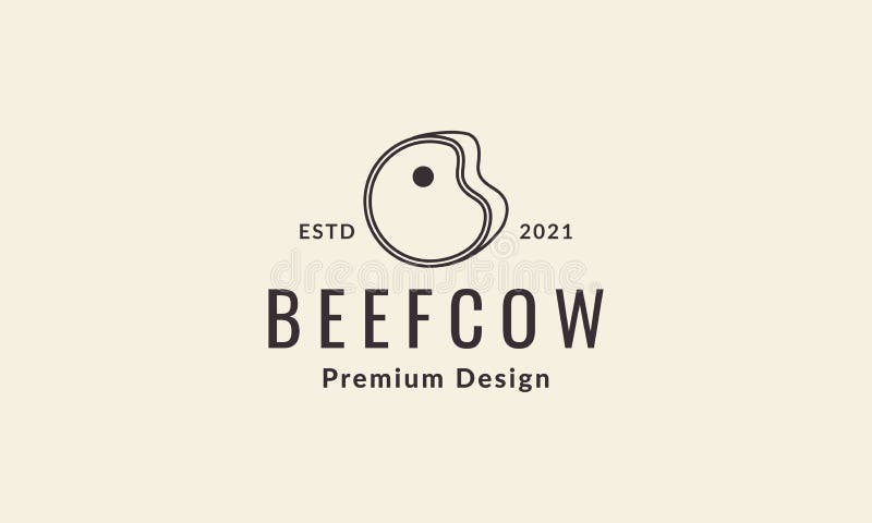 Beef Cow Lines Hipster Logo Symbol Vector Icon Illustration Graphic ...