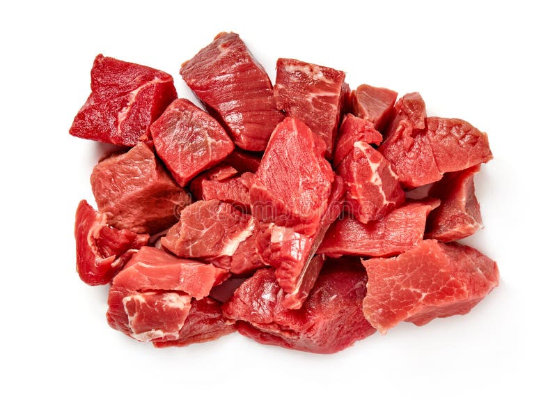 Beef cube sliced meat stock photo. Image of boneless - 244323990