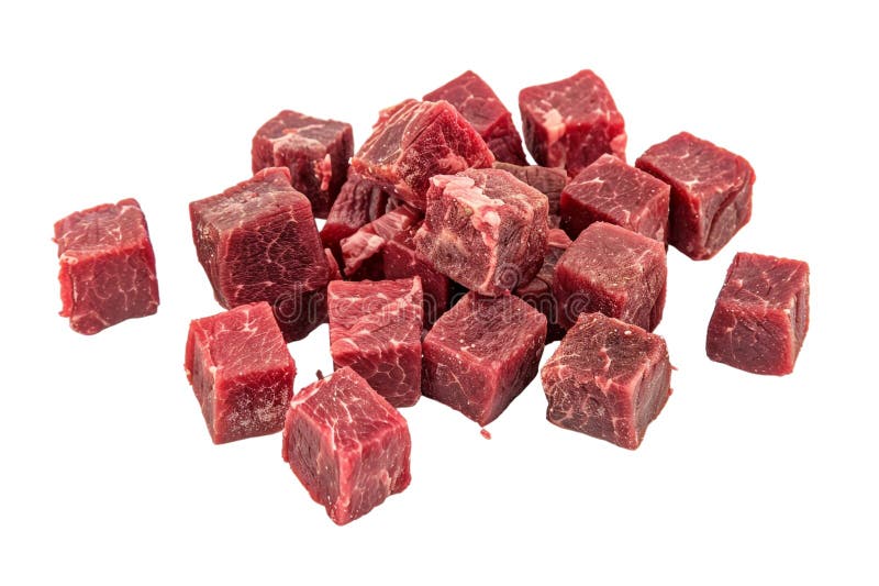 Beef Cubes Isolated on Transparent Background Stock Illustration ...