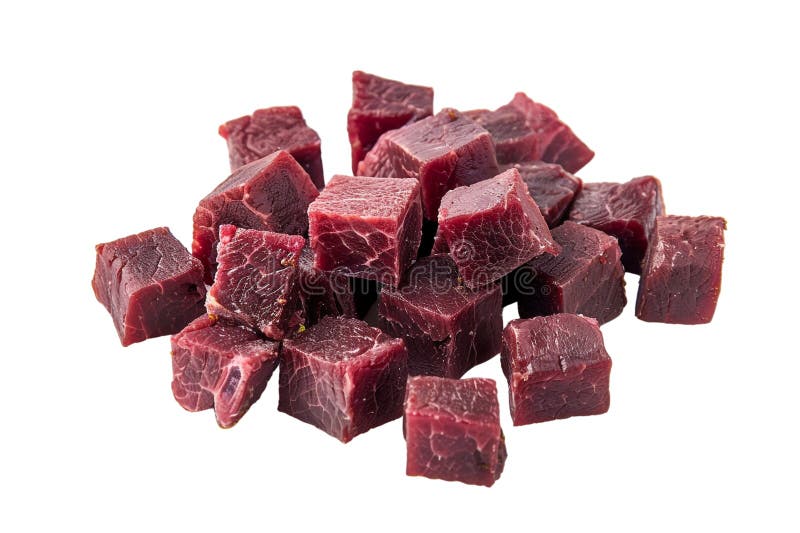 Beef Cubes Isolated on Transparent Background Stock Illustration ...