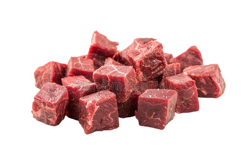 Beef Cubes Isolated on Transparent Background Stock Illustration ...